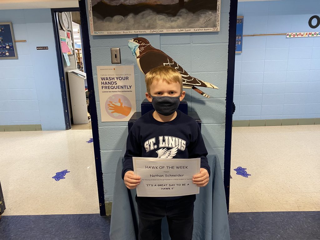 Hawks of the Week! Congratulations – St. Linus School